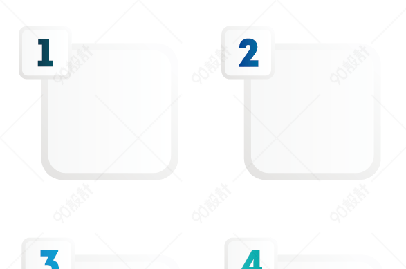 1234数字标签边框【免抠元素PNG】-90设计网