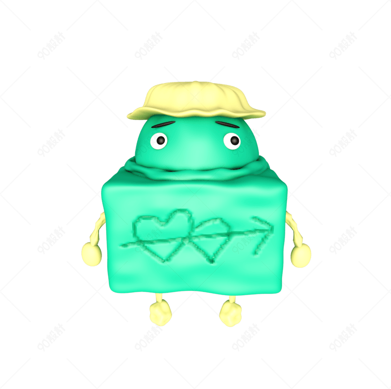 C4d立体卡通橡皮小人【免抠元素png】 90设计网